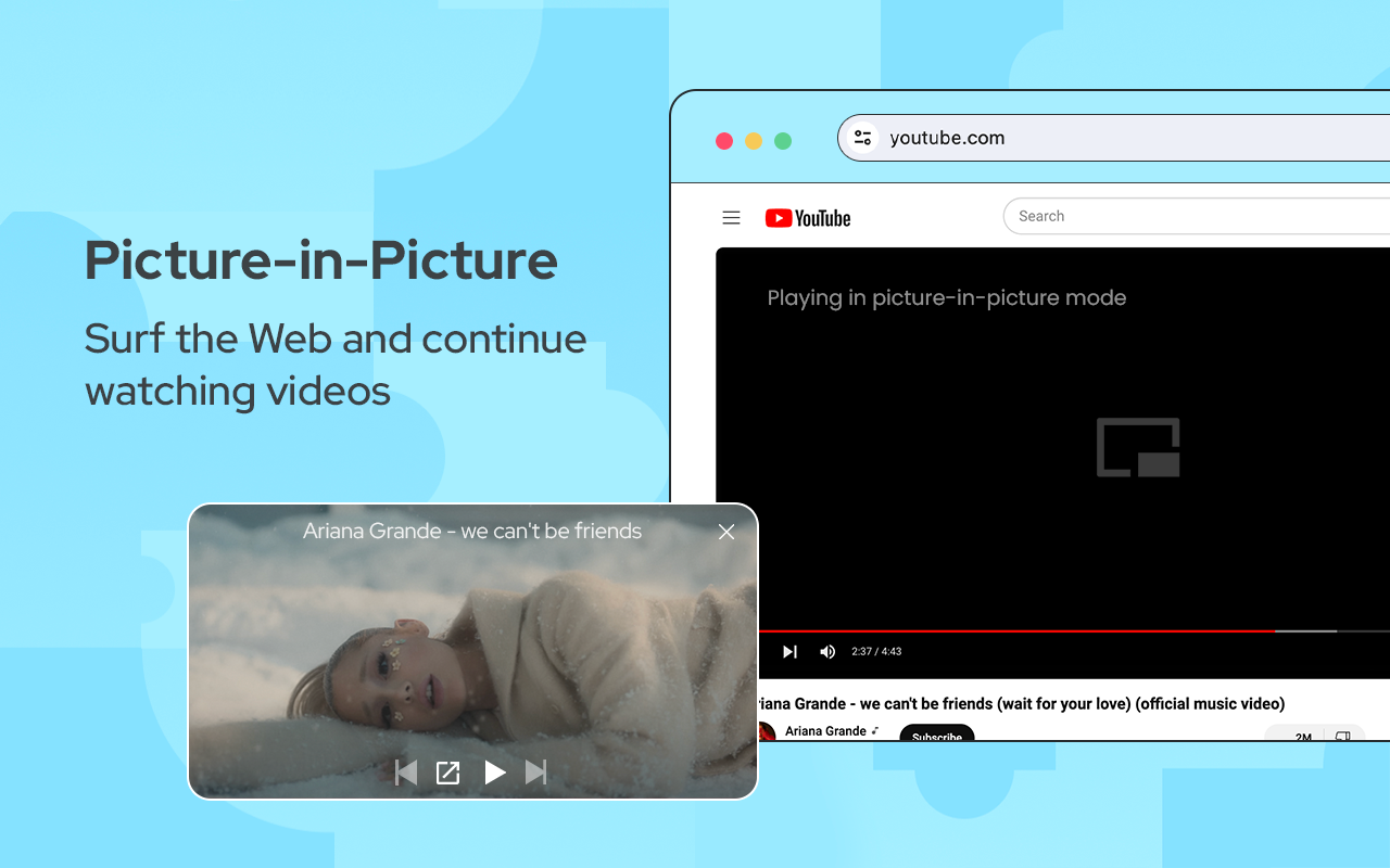 Picture-in-Picture Floating - Chrome Extension